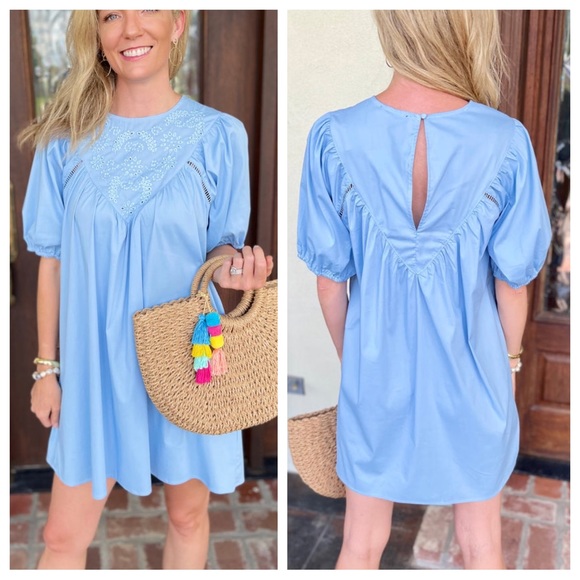 Strut & Bolt | Dresses | Nwt Strut Bolt Puff Sleeve Eyelet Trapeze ...